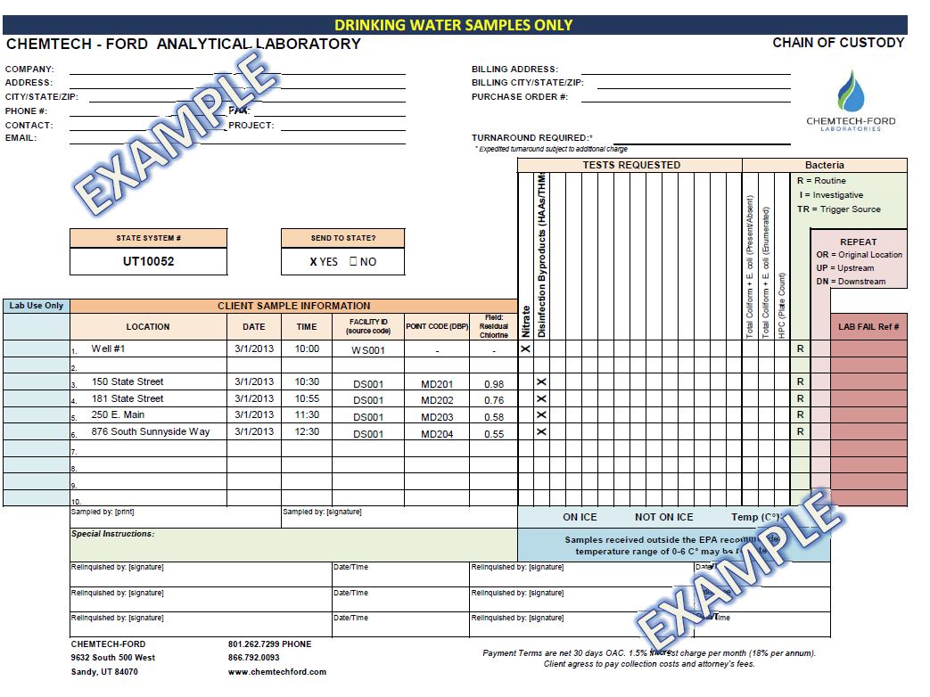 Forms and Instructions – Chemtech-Ford Laboratories
